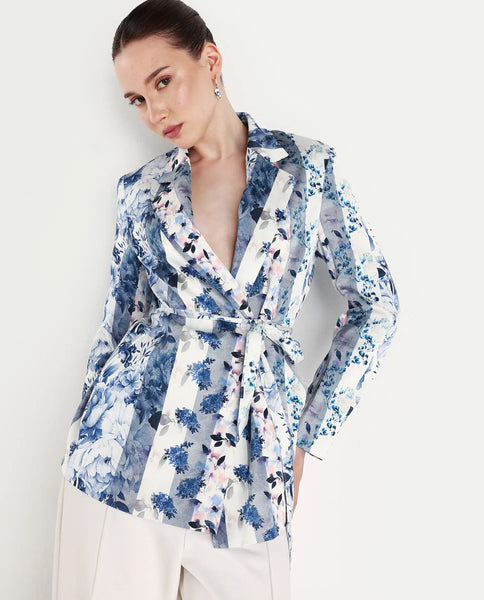 Rareism Women's Shabella Light Blue Polyester Fabric Full Sleeves ...